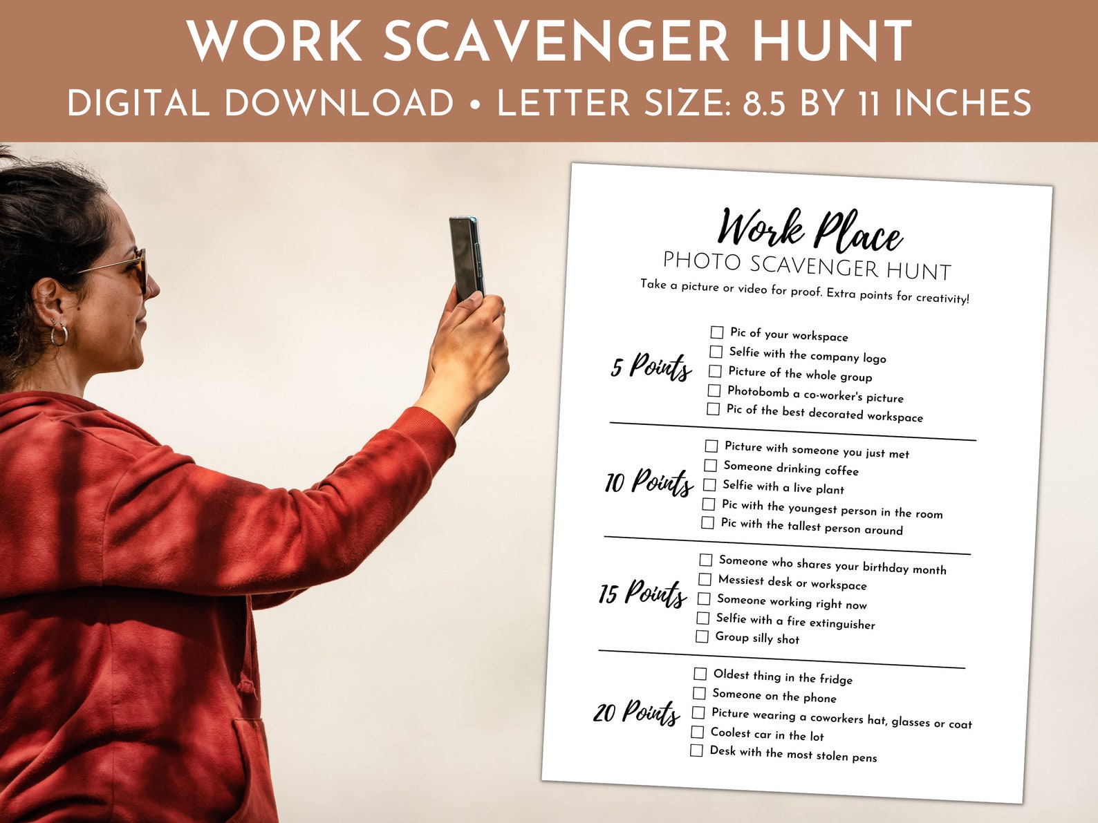 Work Scavenger Hunt, Team Building Game, Icebreaker Game - Etsy