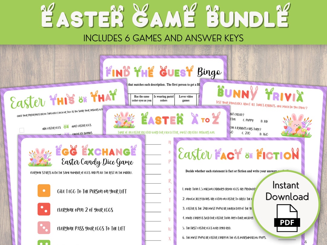 Easter Game Bundle, Icebreaker Game, Office Games, Easter Family Game ...