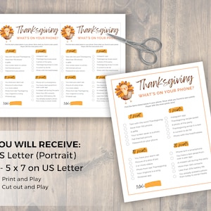Printable Thanksgiving Whats in Your Phone Game, Thanksgiving Whats on ...
