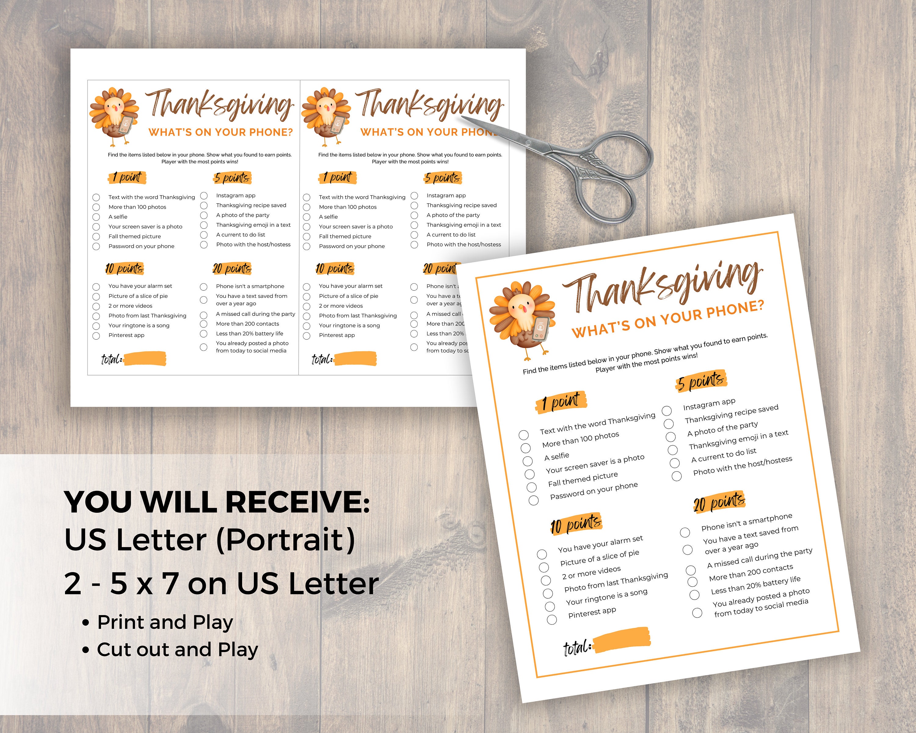 Printable Thanksgiving Whats in Your Phone Game, Thanksgiving Whats on ...