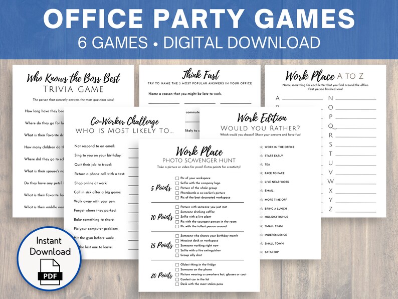 Office Party Games Team Building Games Icebreaker Game Etsy Office Party Games Team Building Games Icebreaker Game Etsy