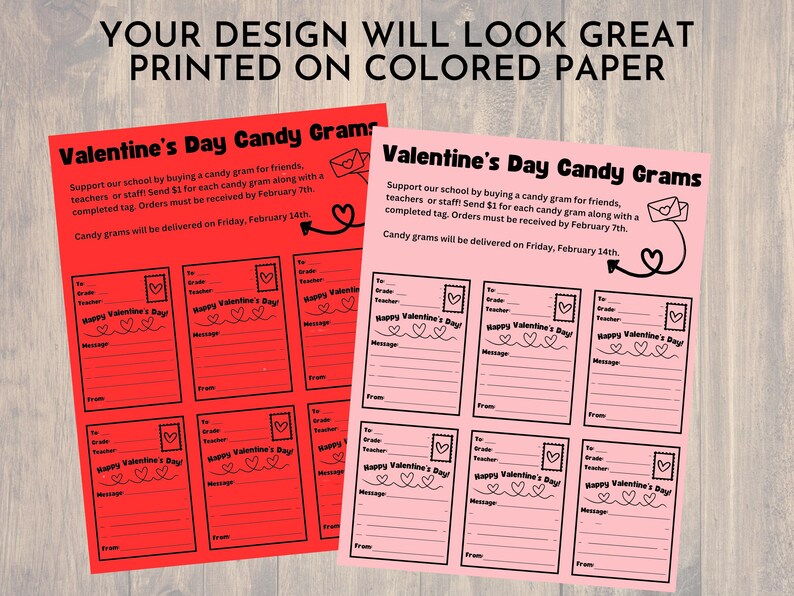 Editable Valentine's Day Candy Gram, Gram Form Edit in Canva, PTA PTO ...