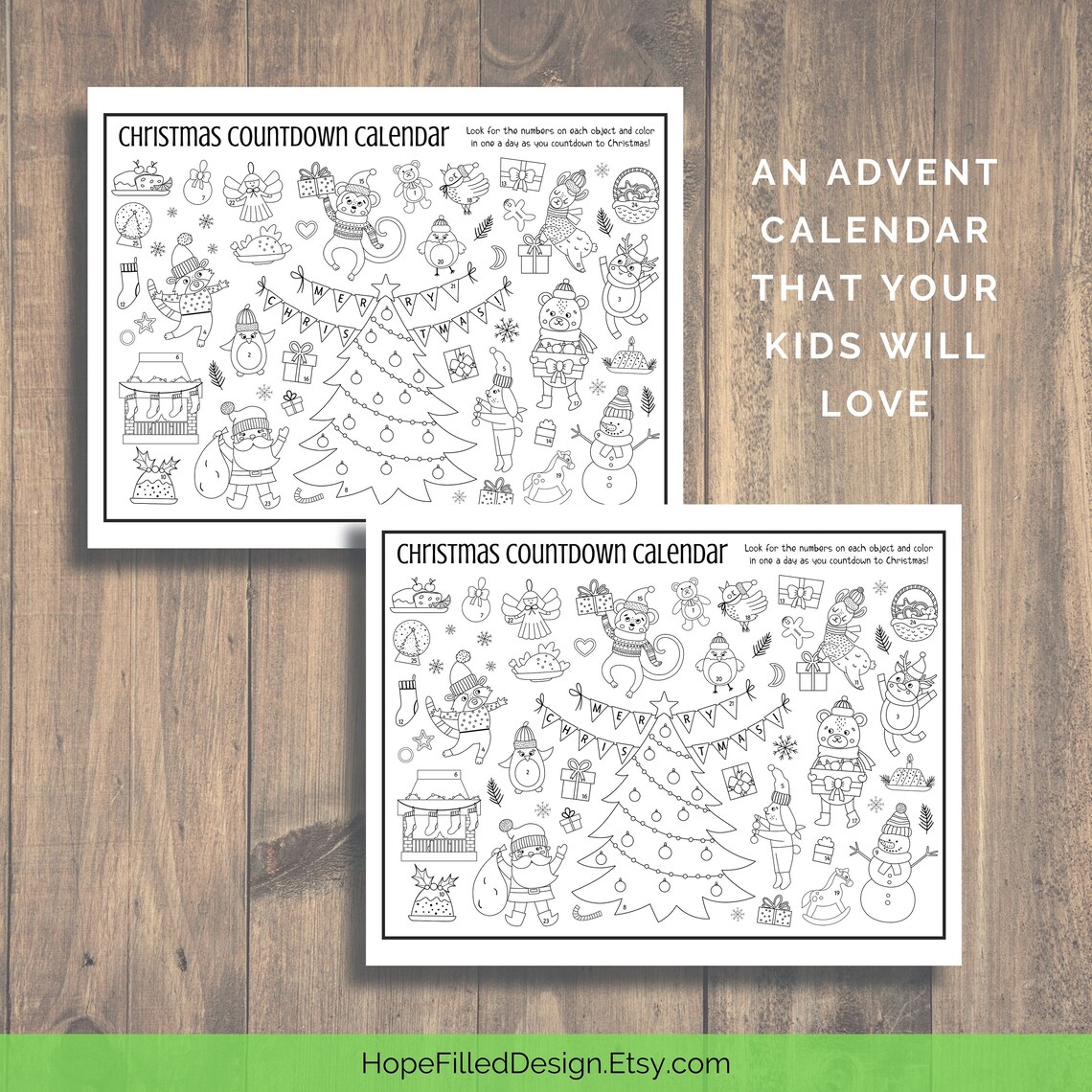 Advent Calendar for Kids Countdown to Christmas Advent - Etsy