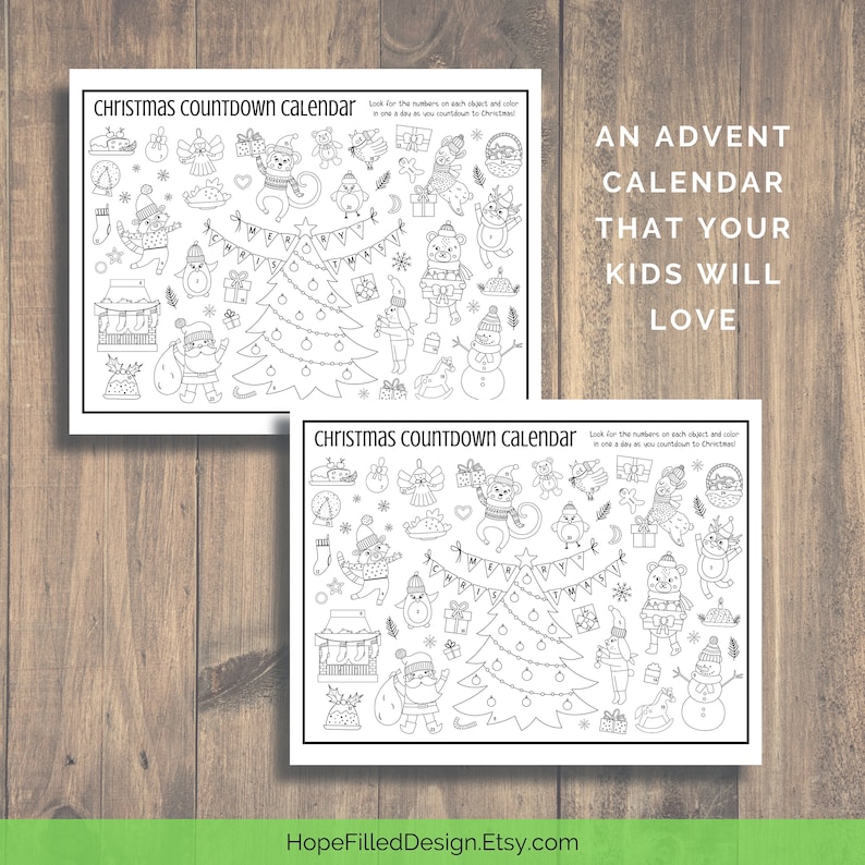 Advent Calendar for Kids, Countdown to Christmas, Advent Calendar ...