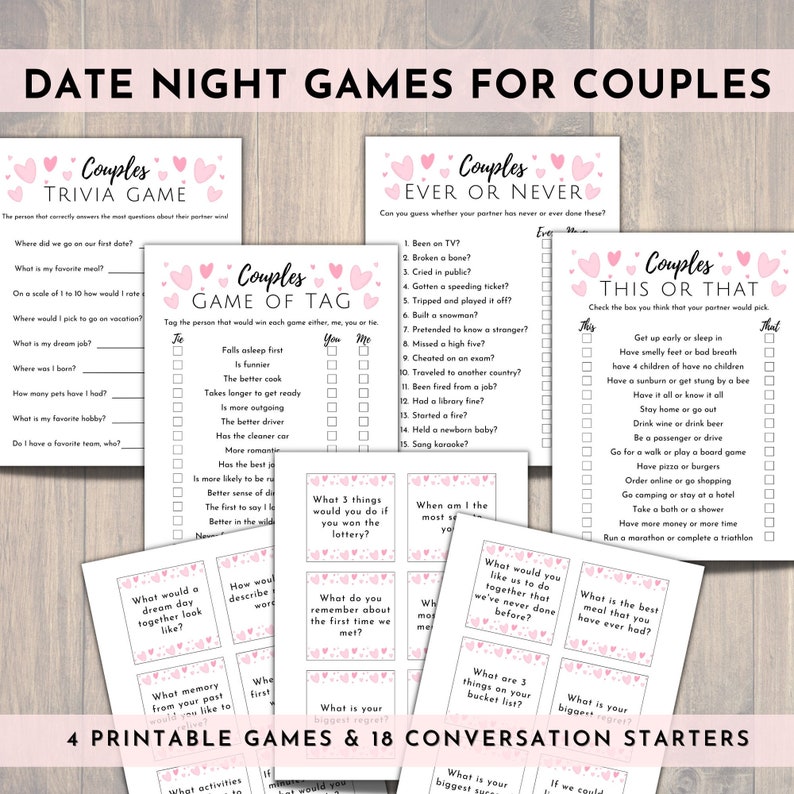 Printable Date Night Couples Games Adult Games Date Night - Etsy