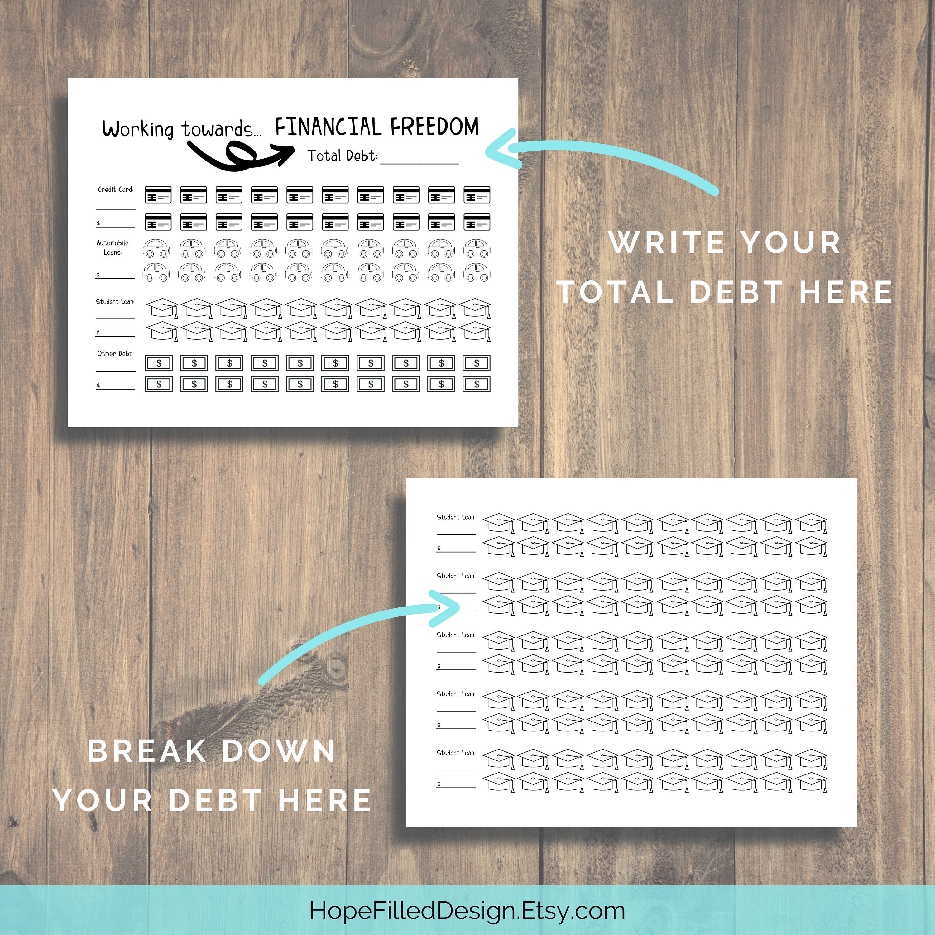 Debt Tracker Printable, Financial Freedom, Debt Free, Debt Snowball ...