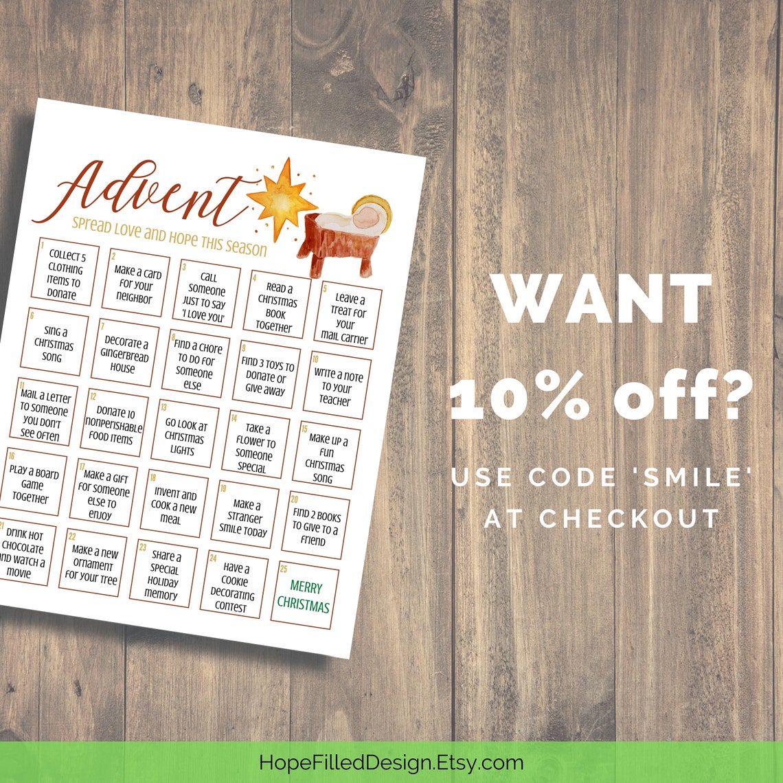 Advent Calendar Printable Christmas Countdown Family - Etsy