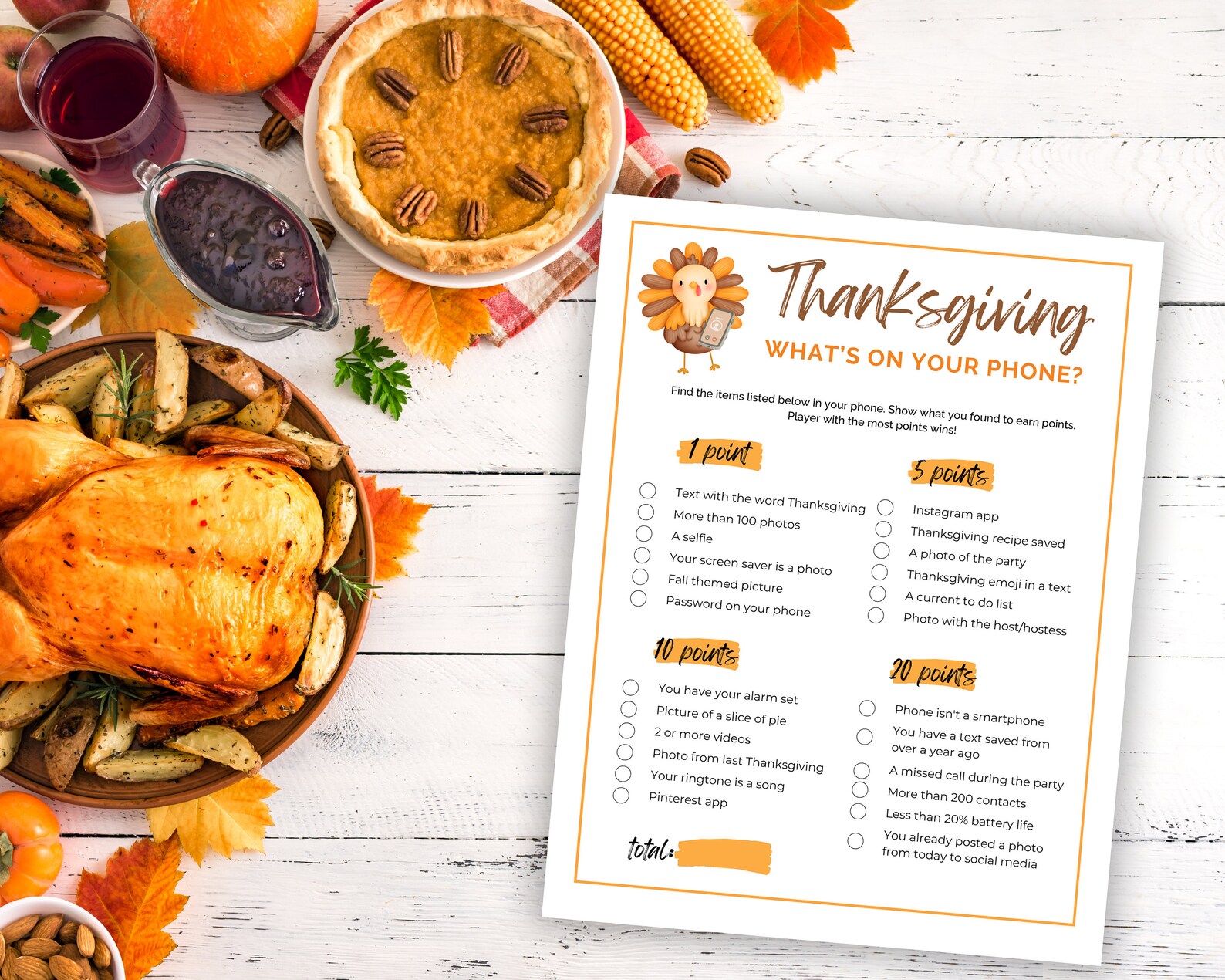 Printable Thanksgiving Whats in Your Phone Game, Thanksgiving Whats on ...