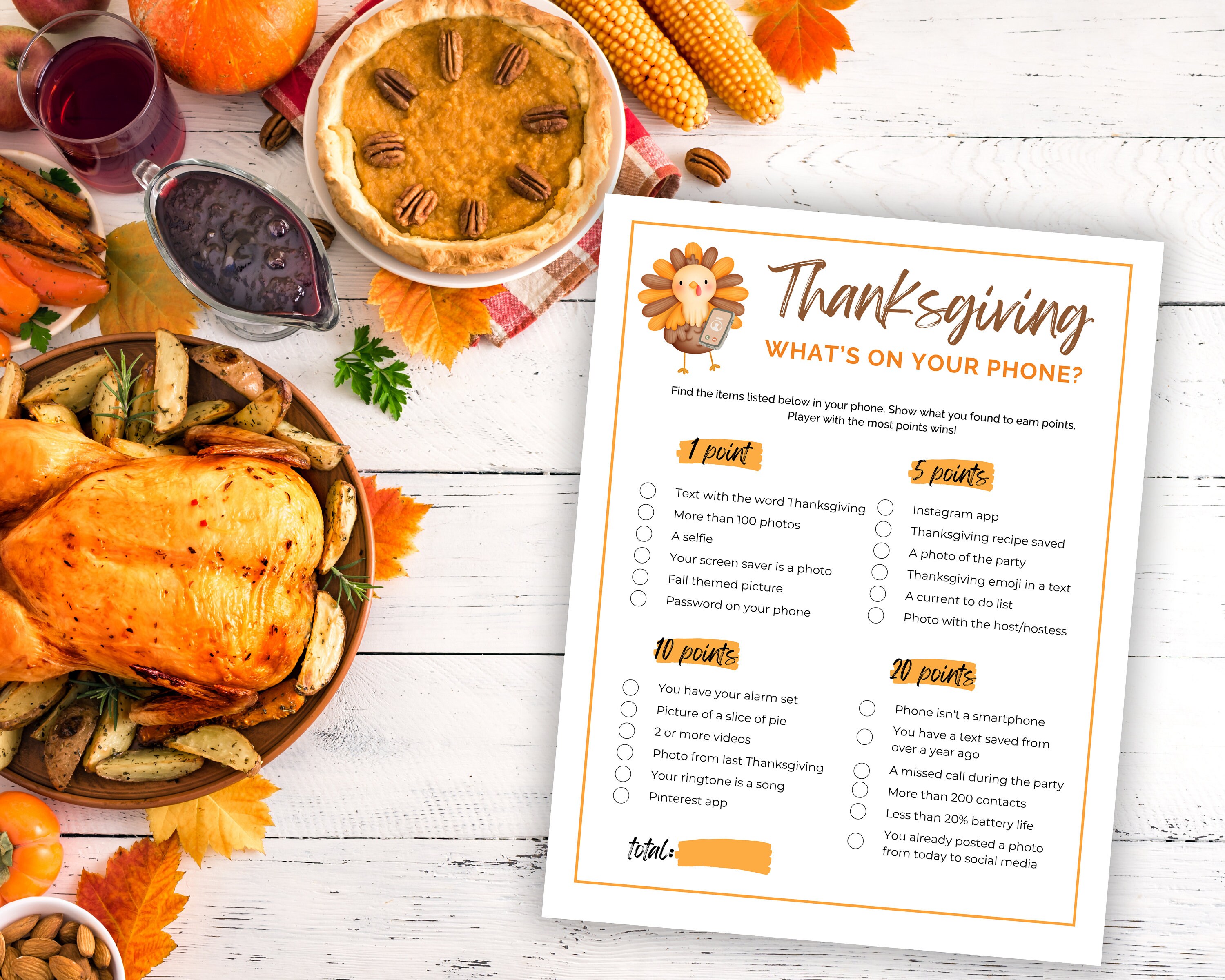 Printable Thanksgiving Whats in Your Phone Game, Thanksgiving Whats on ...