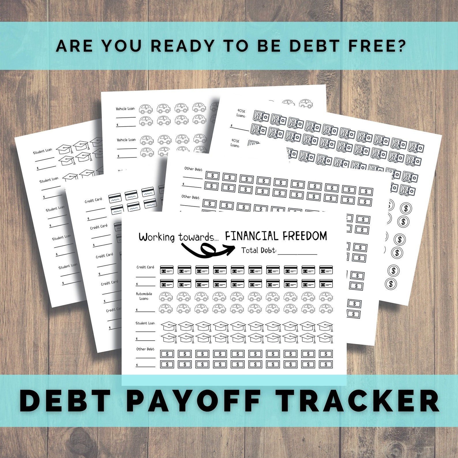 Debt Tracker Printable, Financial Freedom, Debt Free, Debt Snowball ...