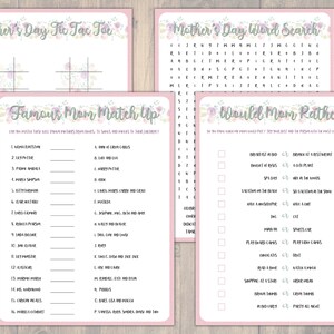 Printable Mother's Day Game Bundle, Mothers Day Brunch or Dinner ...