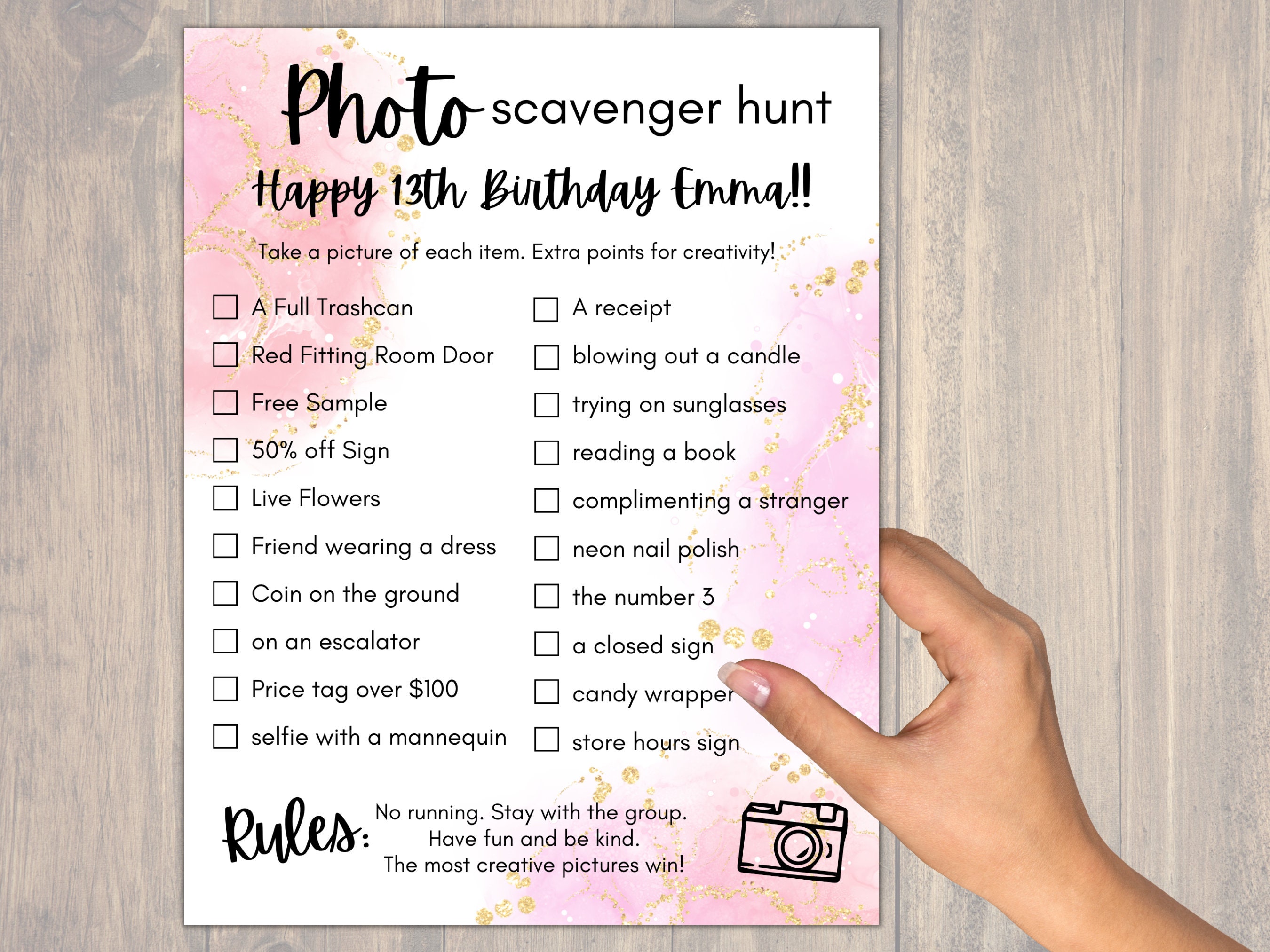 Editable Photo Scavenger Hunt for Teens, Mall Scavenger Hunt, Scavenger ...