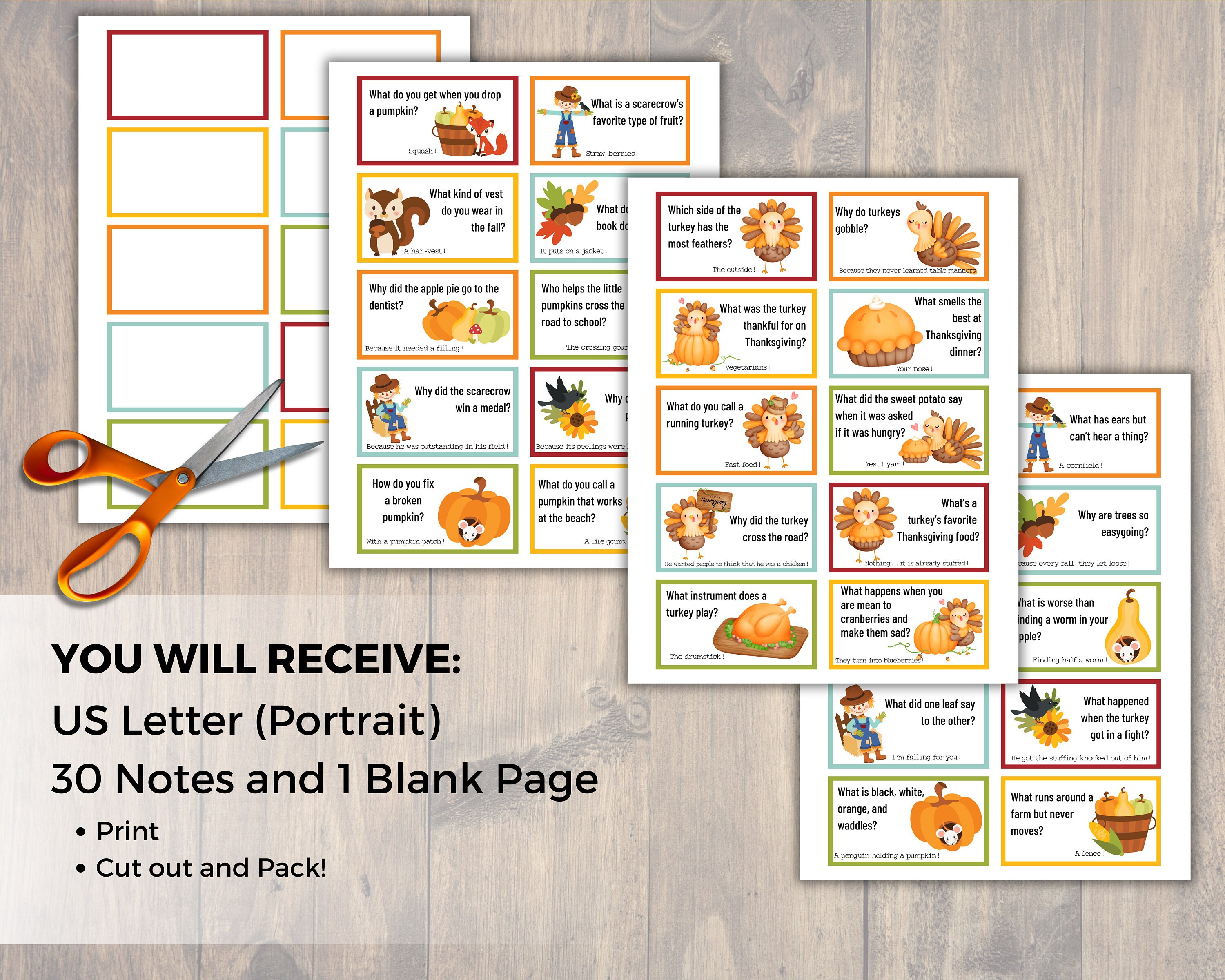 Fall Lunch Box Jokes for Kids Printable, Lunchbox Notes, Joke Lunch Box ...