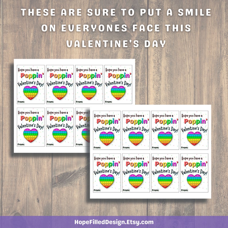 Pop It Kids Valentine's Day Card Printable Classroom - Etsy