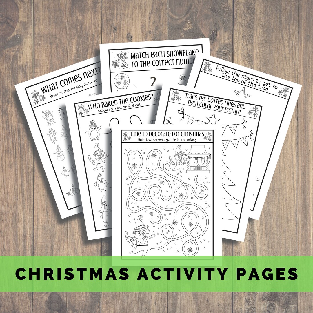 Christmas Activity Book, Coloring Pages, Kids Christmas Games ...