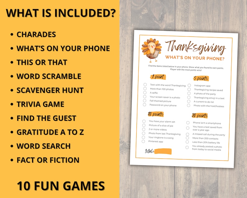 Printable Thanksgiving Game Bundle Thanksgiving Games for - Etsy