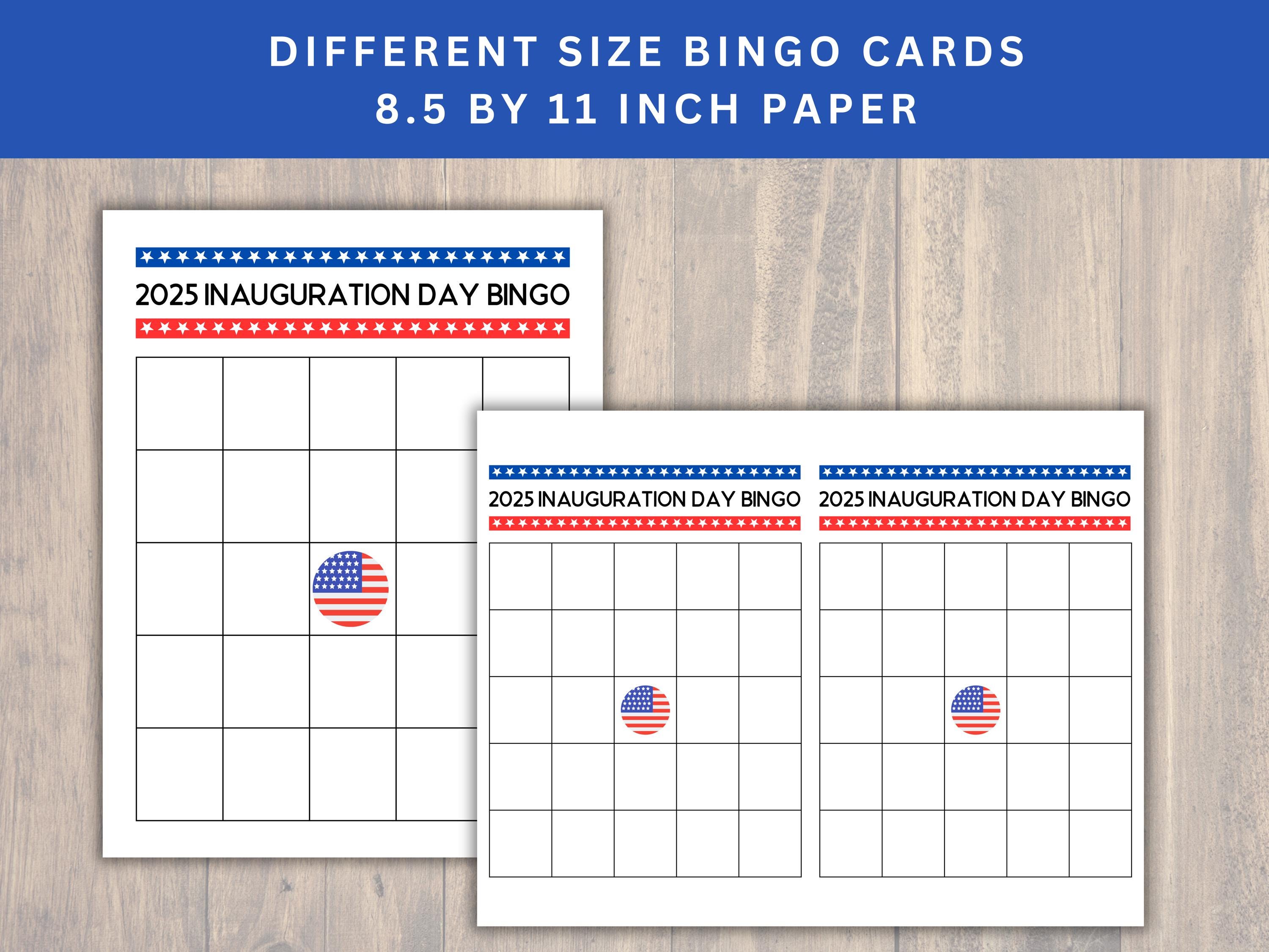 Inauguration Day 2025 Bingo Game, Presidential Inauguration Watch Party ...