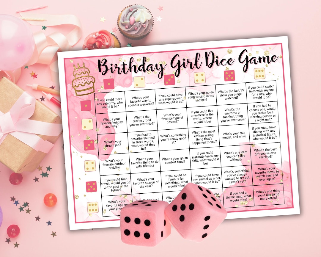 Birthday Party Dice Game, Slumber Party Games, Birthday Trivia, Teen ...