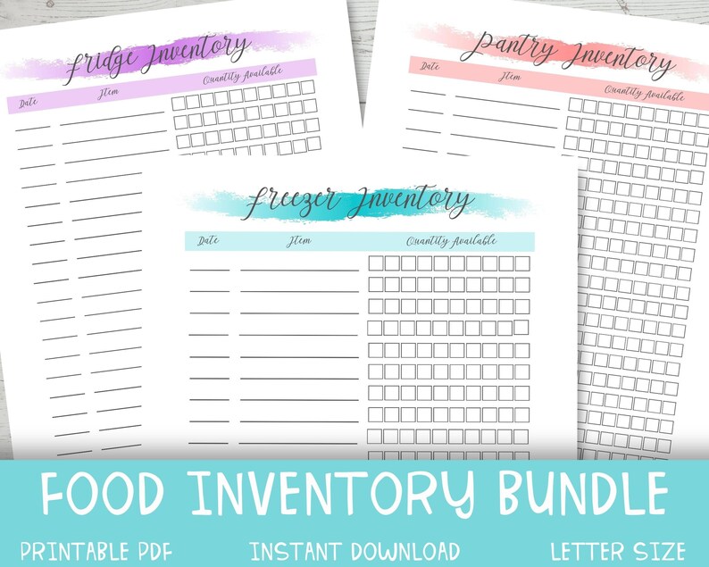 Printable Kitchen Inventory Bundle Freezer Inventory Pantry | Etsy