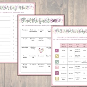 Printable Mother's Day Game Bundle, Mothers Day Brunch or Dinner ...