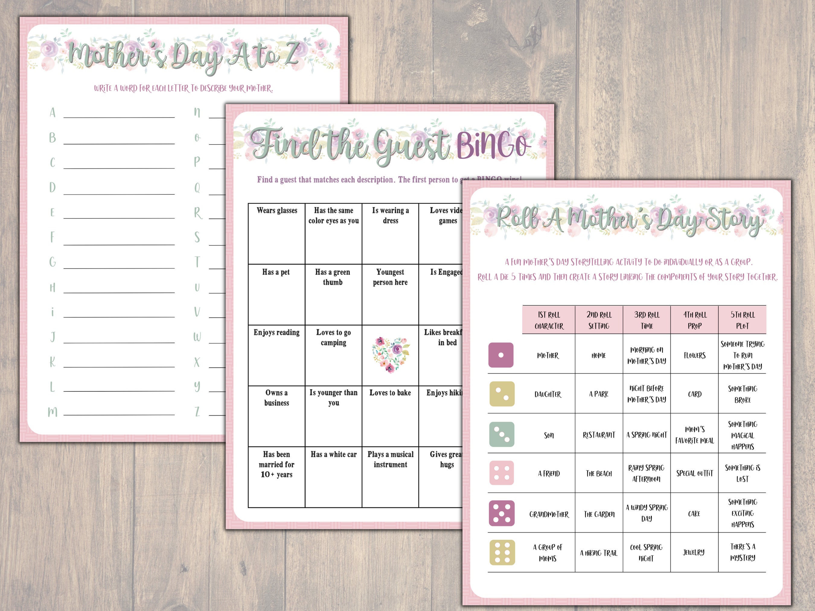 Printable Mother's Day Game Bundle, Mothers Day Brunch or Dinner ...