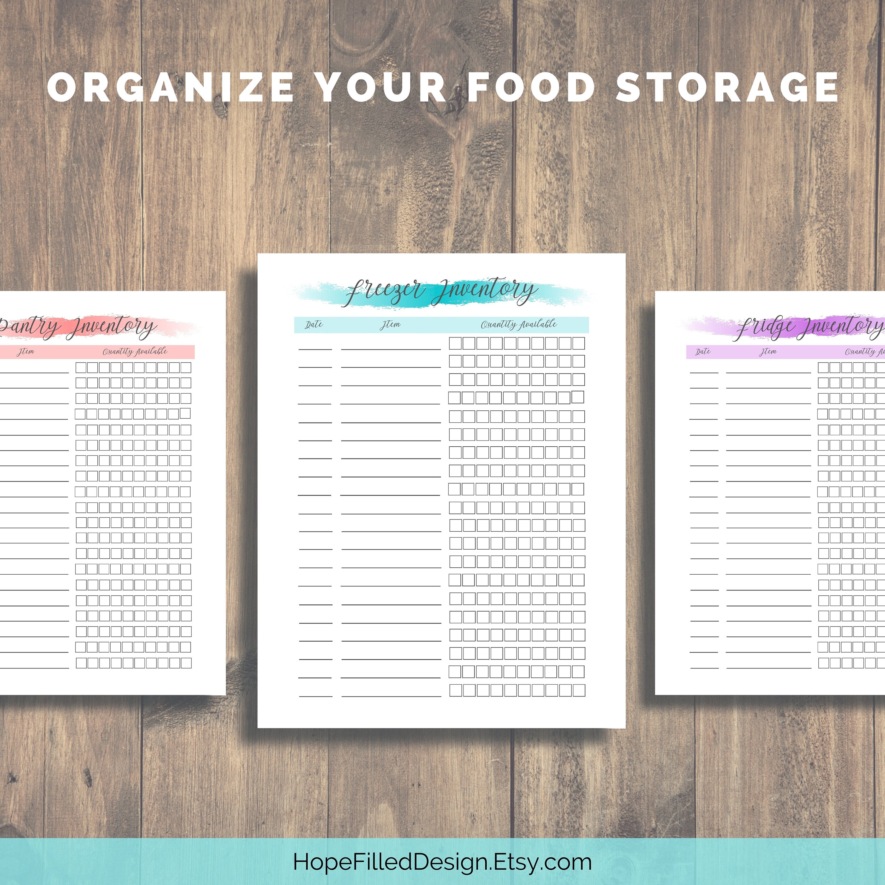 Printable Kitchen Inventory Bundle, Freezer Inventory, Pantry Inventory ...