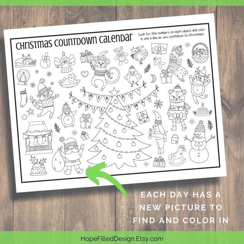 Advent Calendar for Kids, Countdown to Christmas, Advent Calendar ...