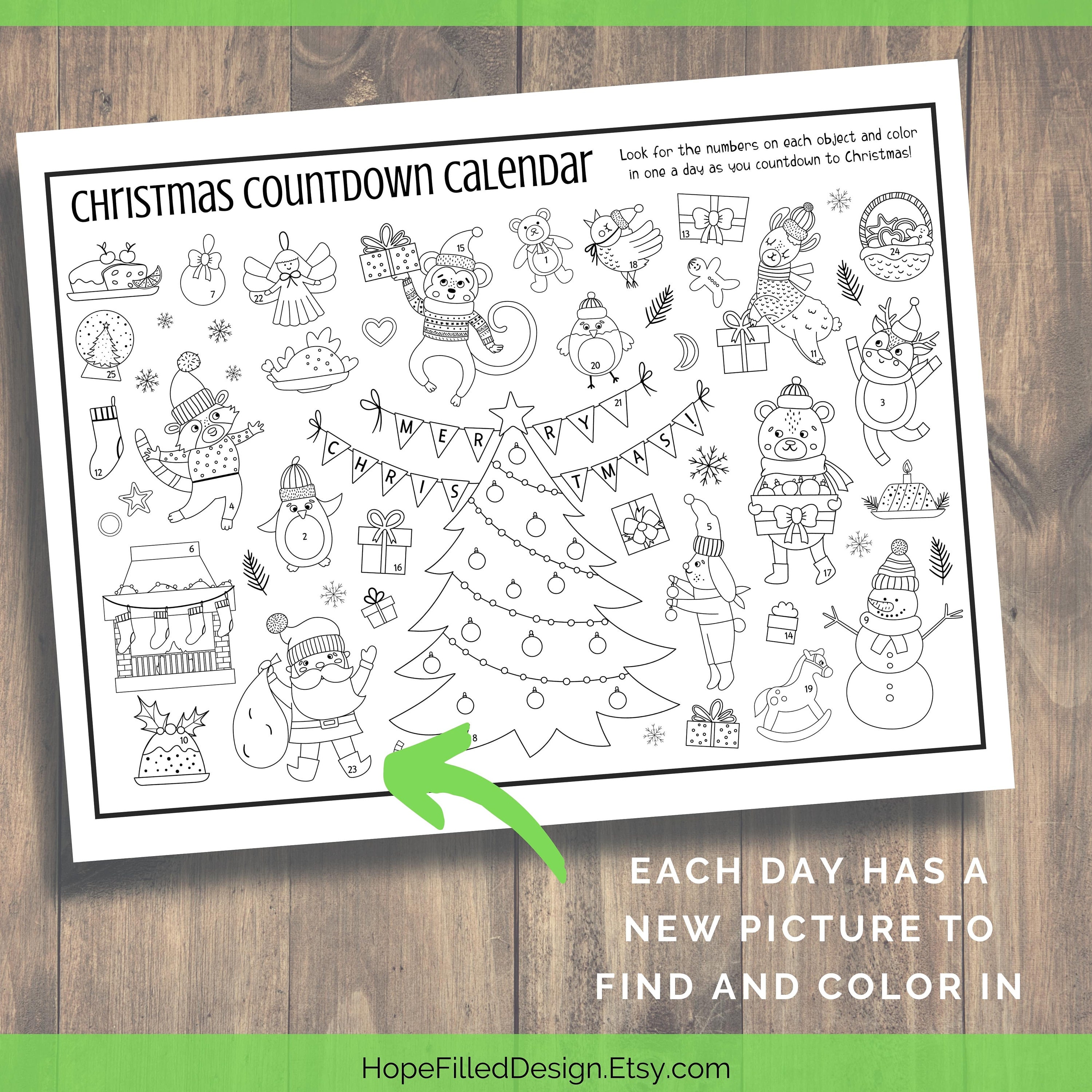 Advent Calendar for Kids, Countdown to Christmas, Advent Calendar ...