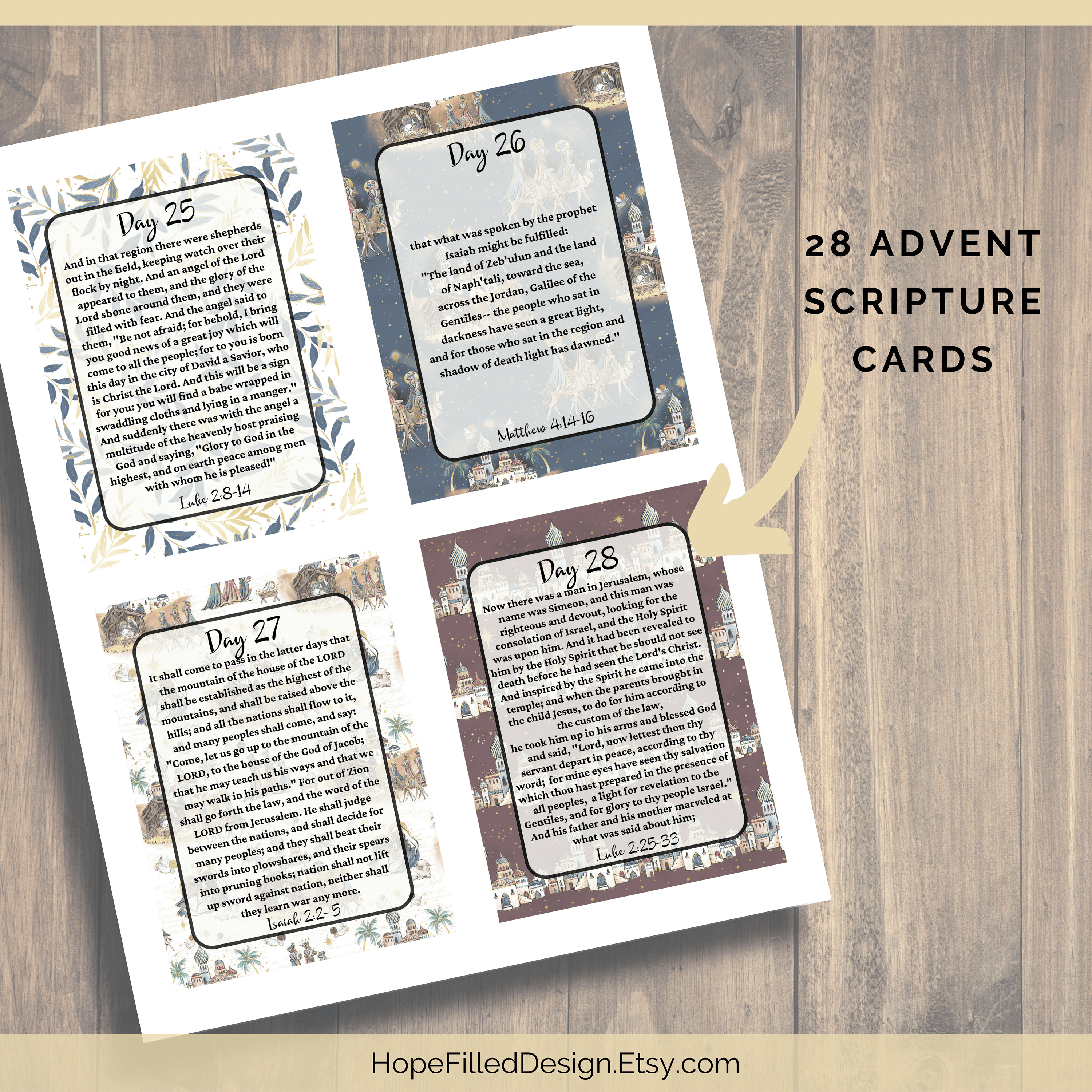 Advent Calendar Scripture Cards, Christmas Advent Calendars Printable ...