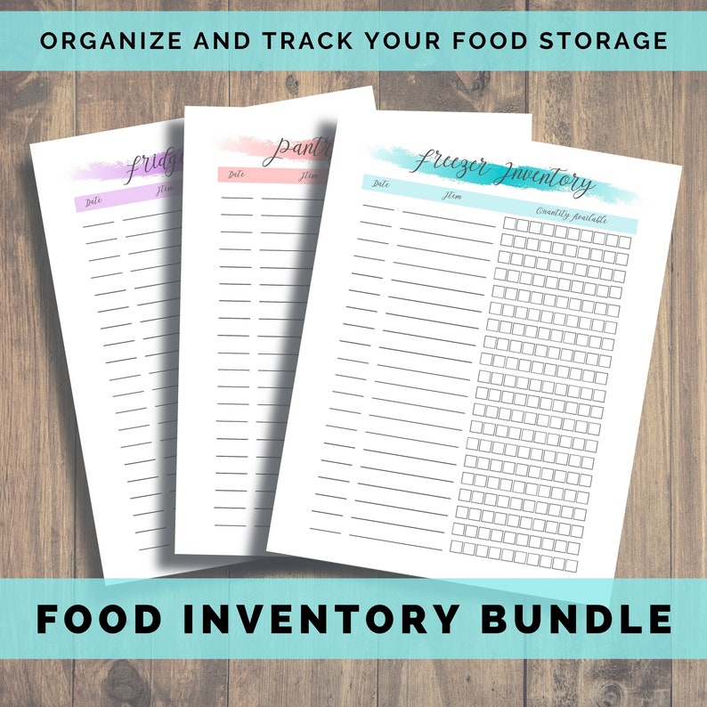 Printable Kitchen Inventory Bundle, Freezer Inventory, Pantry Inventory ...