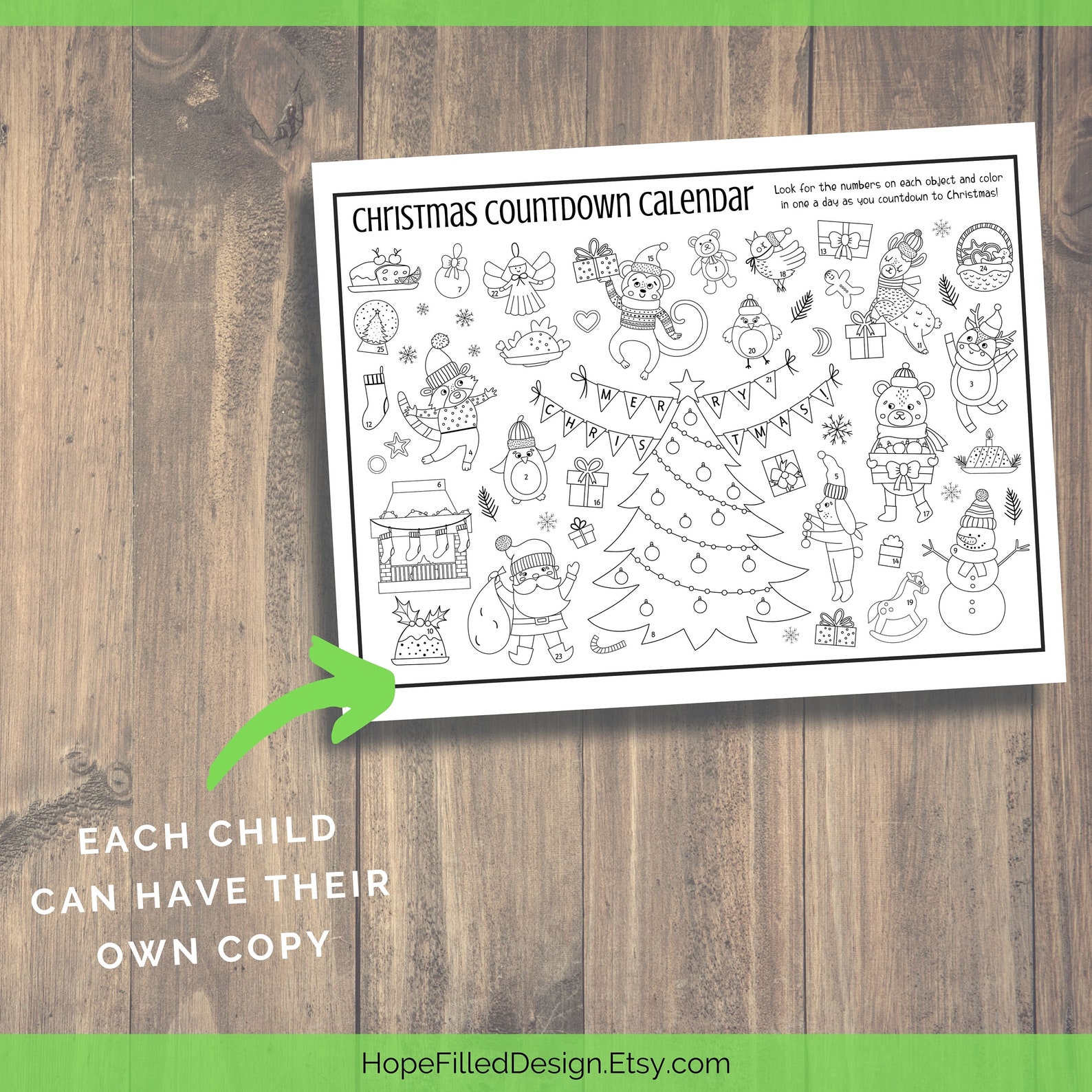 Advent Calendar for Kids, Countdown to Christmas, Advent Calendar ...