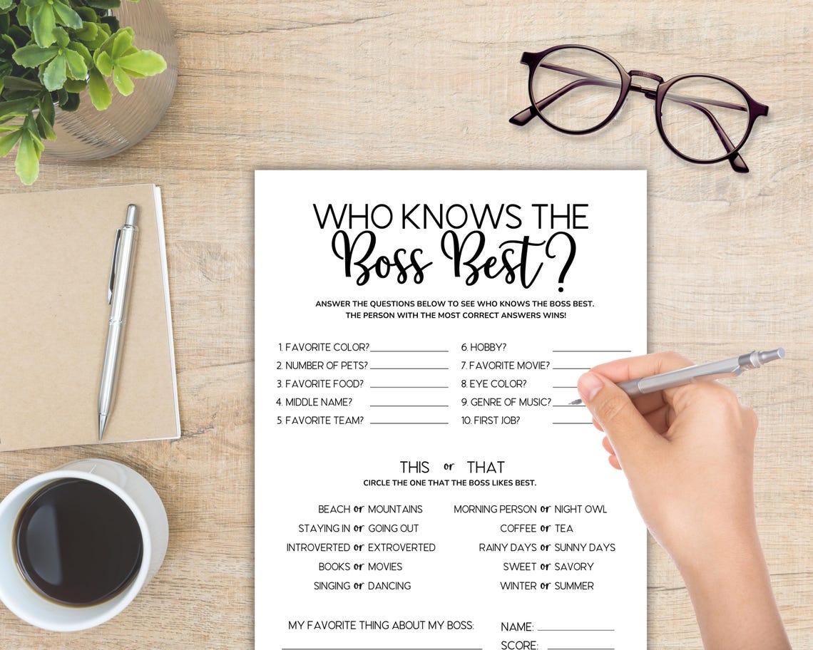 Who Knows the Boss Best Game, Fun Office Party Game, Team Building ...