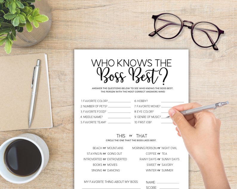 Who Knows the Boss Best Game, Fun Office Party Game, Team Building ...