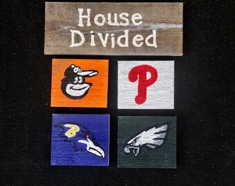 House Divided Sports Engraved Stone - Etsy