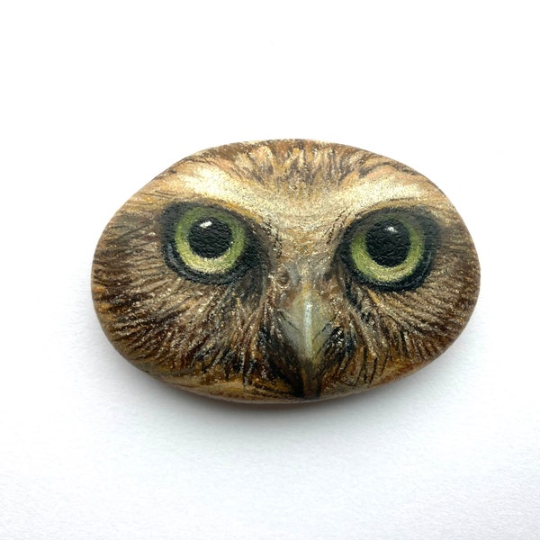 Painted Owl Rock - Etsy