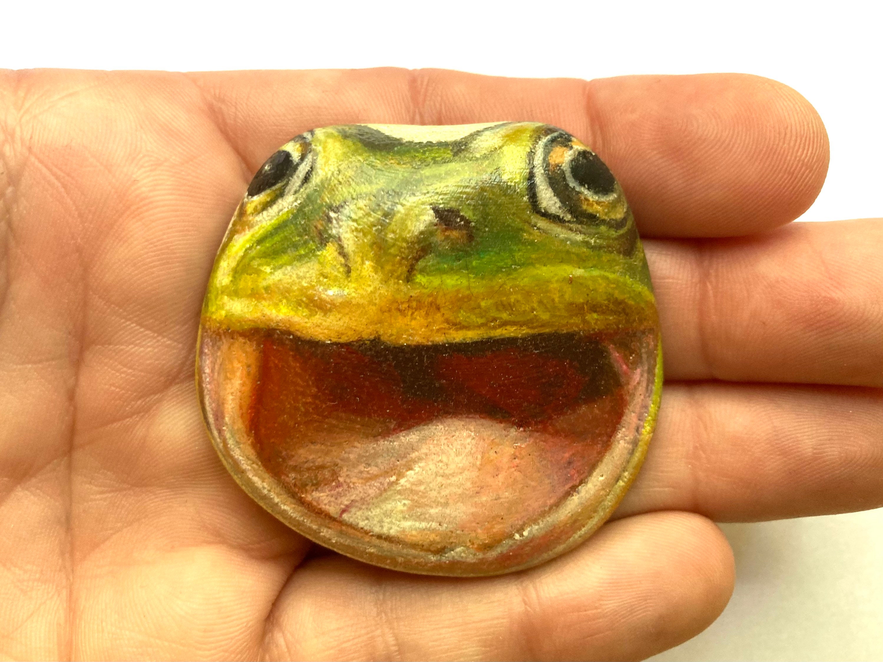 Frog Worry Stone Animal Rock Art - Etsy