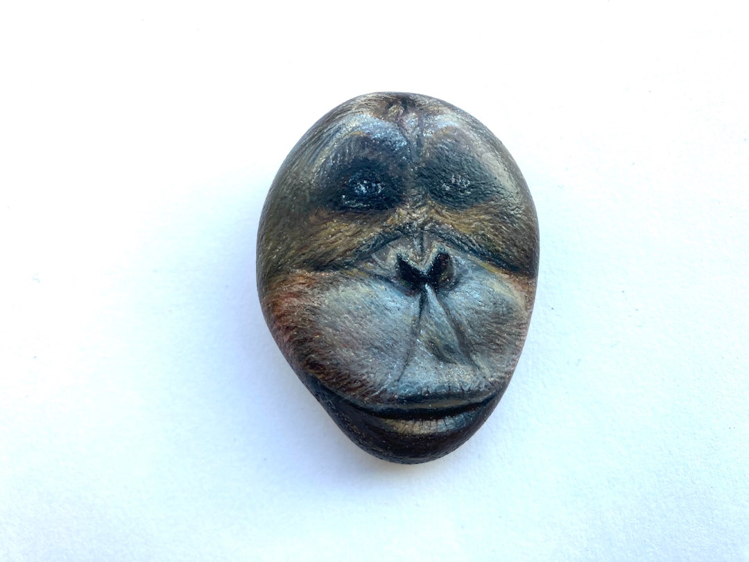 Orangutan Rock Animal Rock Art Paperweight - Etsy