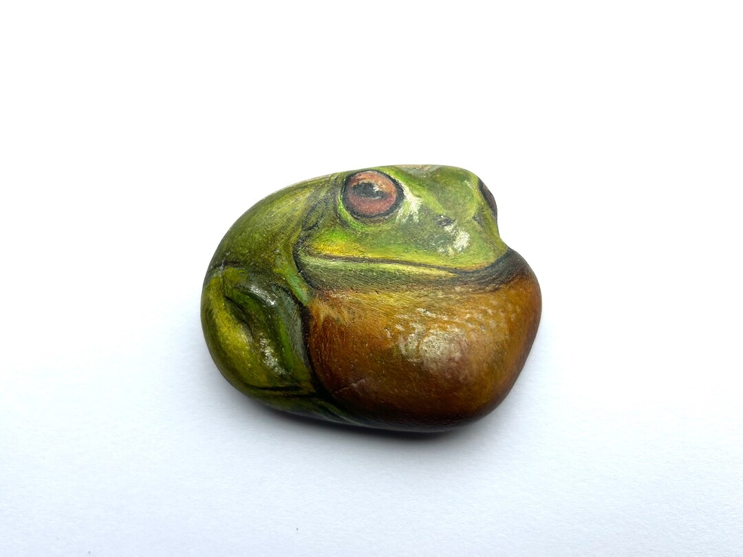 Frog Worry Stone Animal Rock Art Frog Paperweight - Etsy
