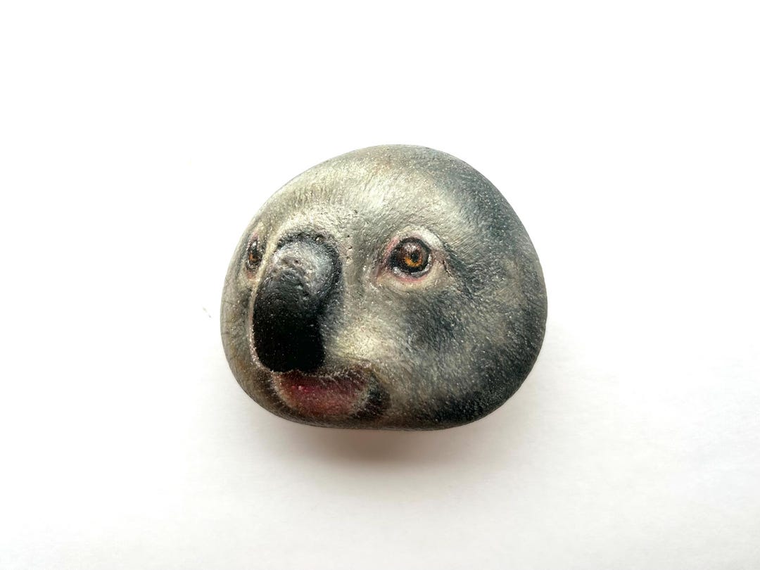 Koala Rock | Koala Worry Stone | Animal Rock Art - Etsy