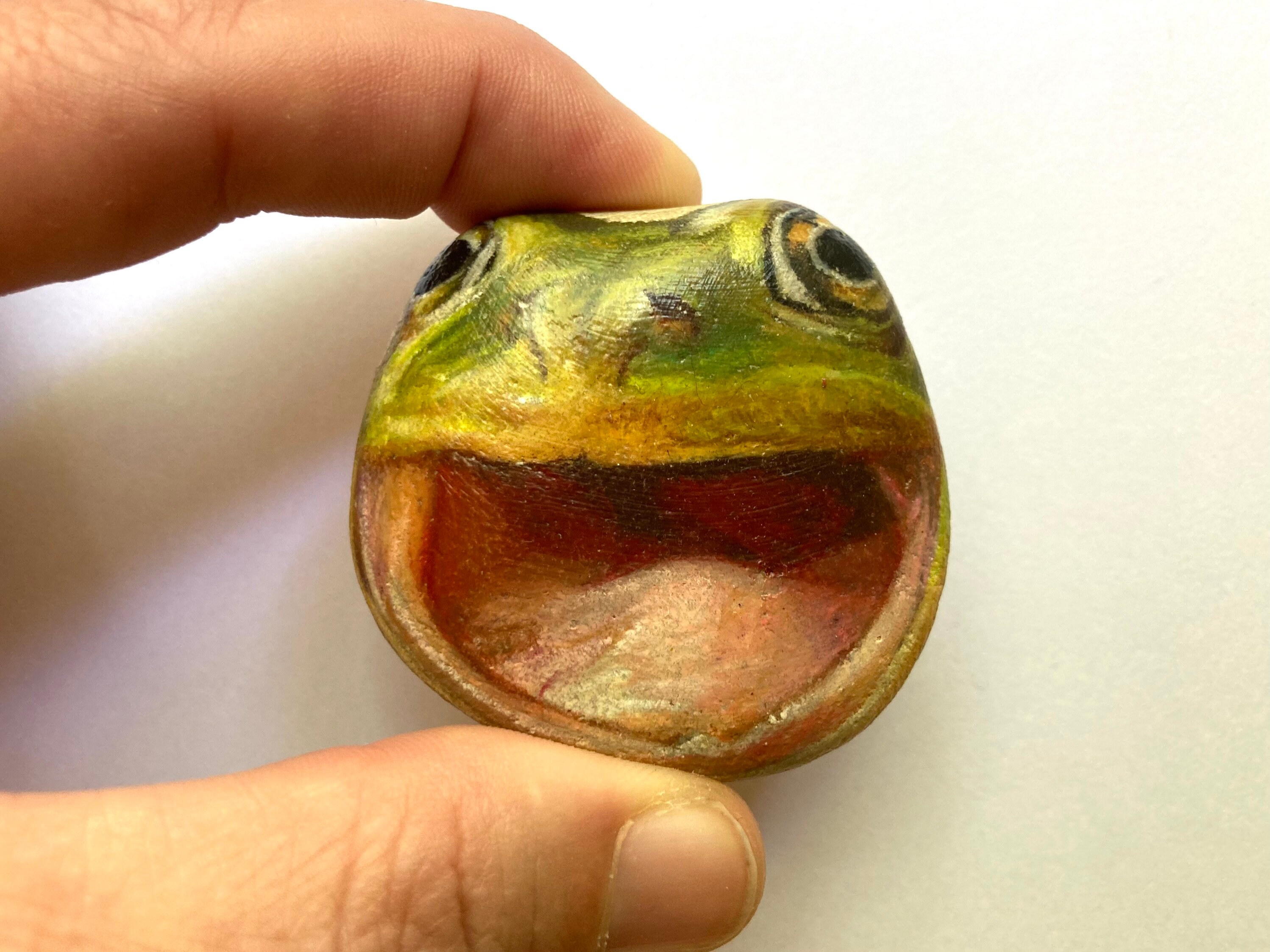 Frog Worry Stone Animal Rock Art - Etsy