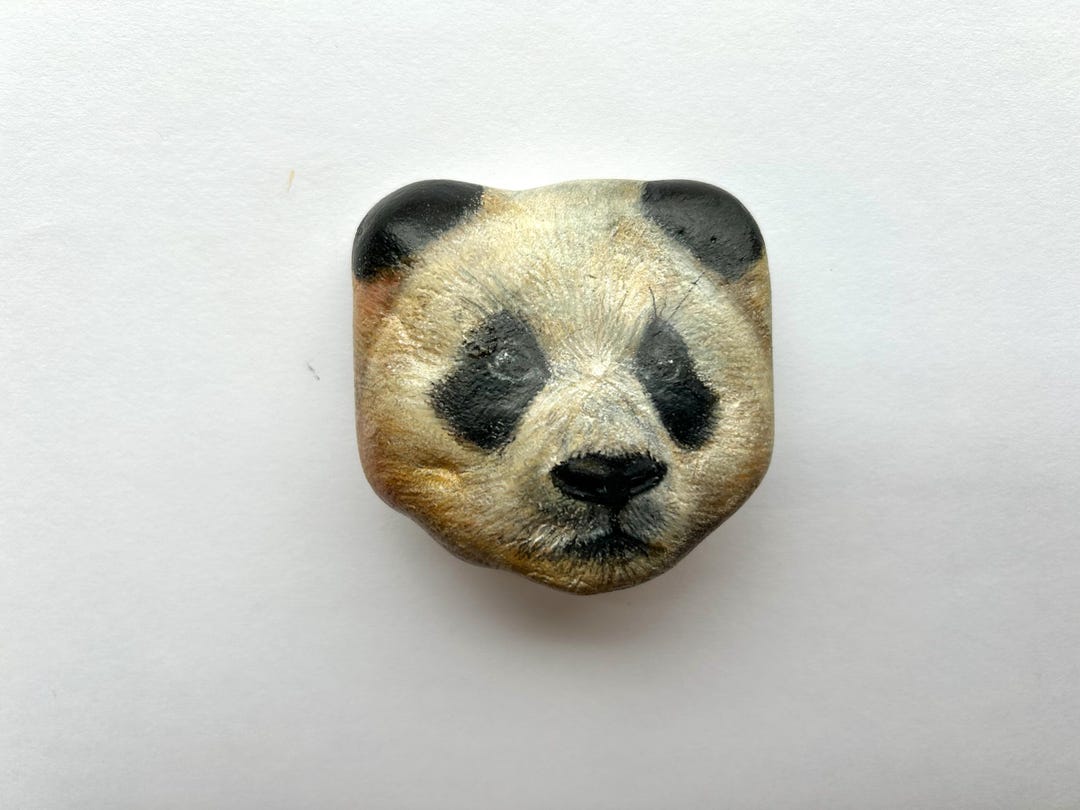 Panda Rock | Panda Bear Worry Stone | Paperweight - Etsy