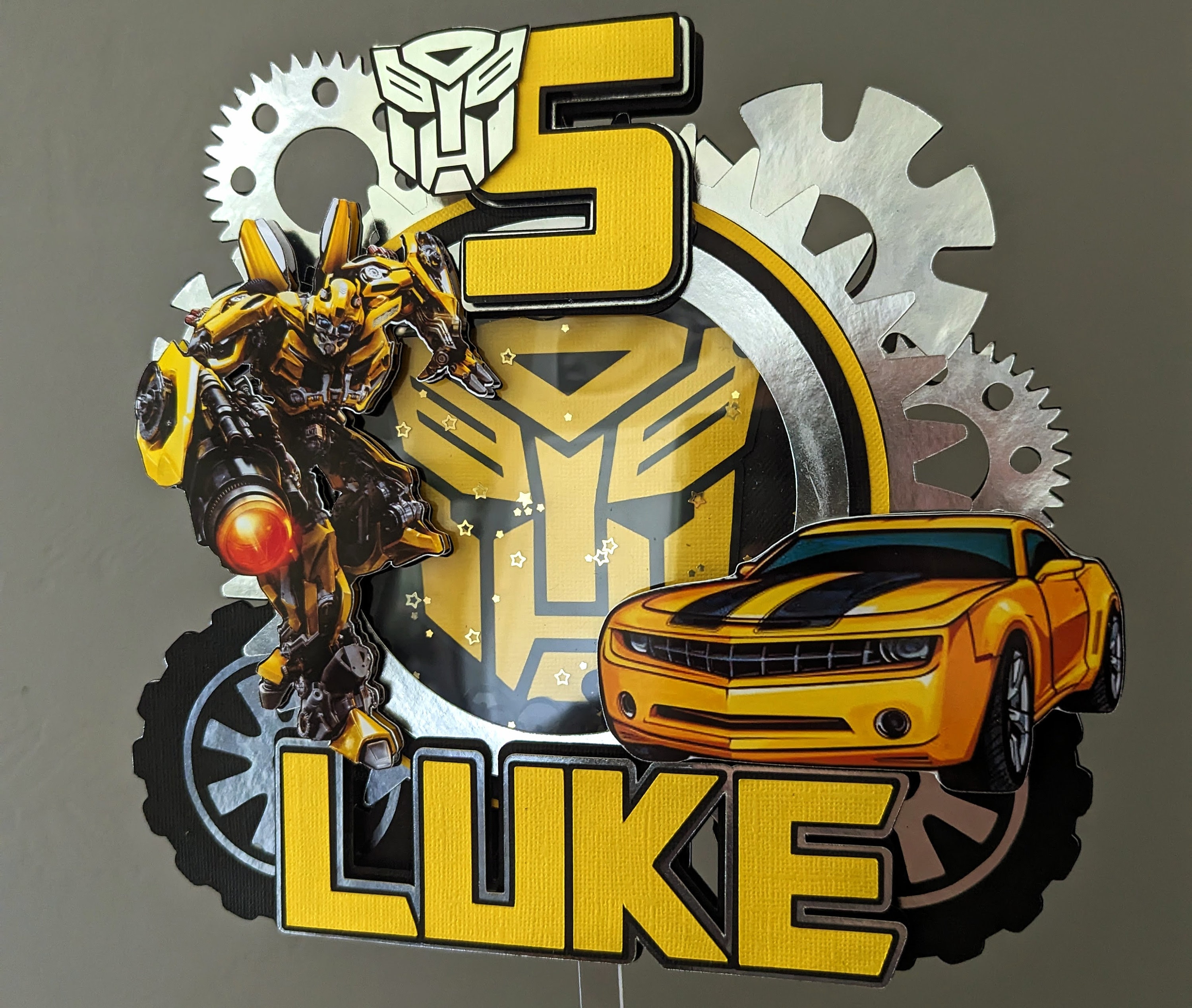Bumblebee Transformer Cake Decorations
