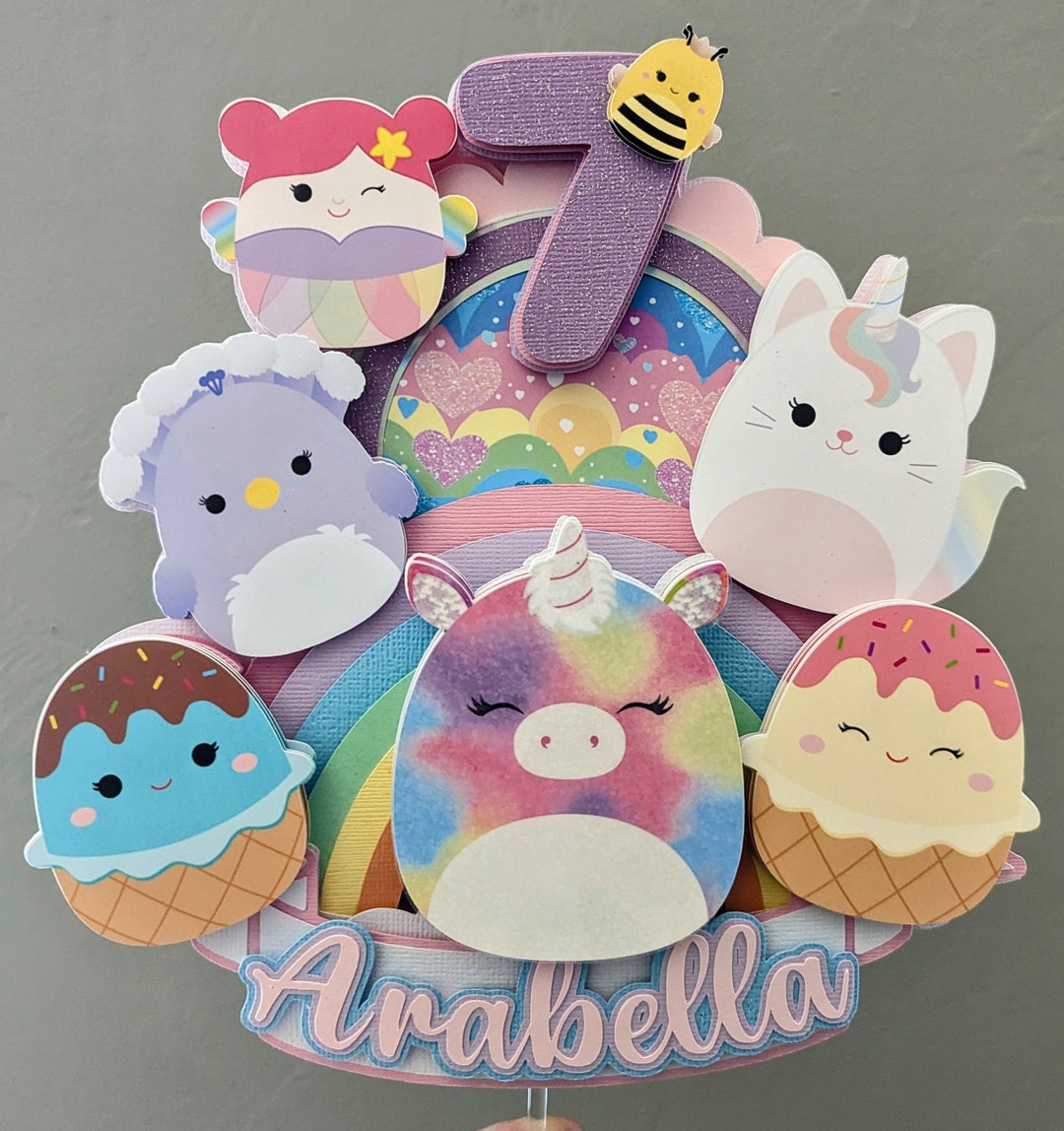 Squishmallow Cake Topper, Squishmallow Party Decor, Squishmallow Theme, Squishmallow Birthday ...