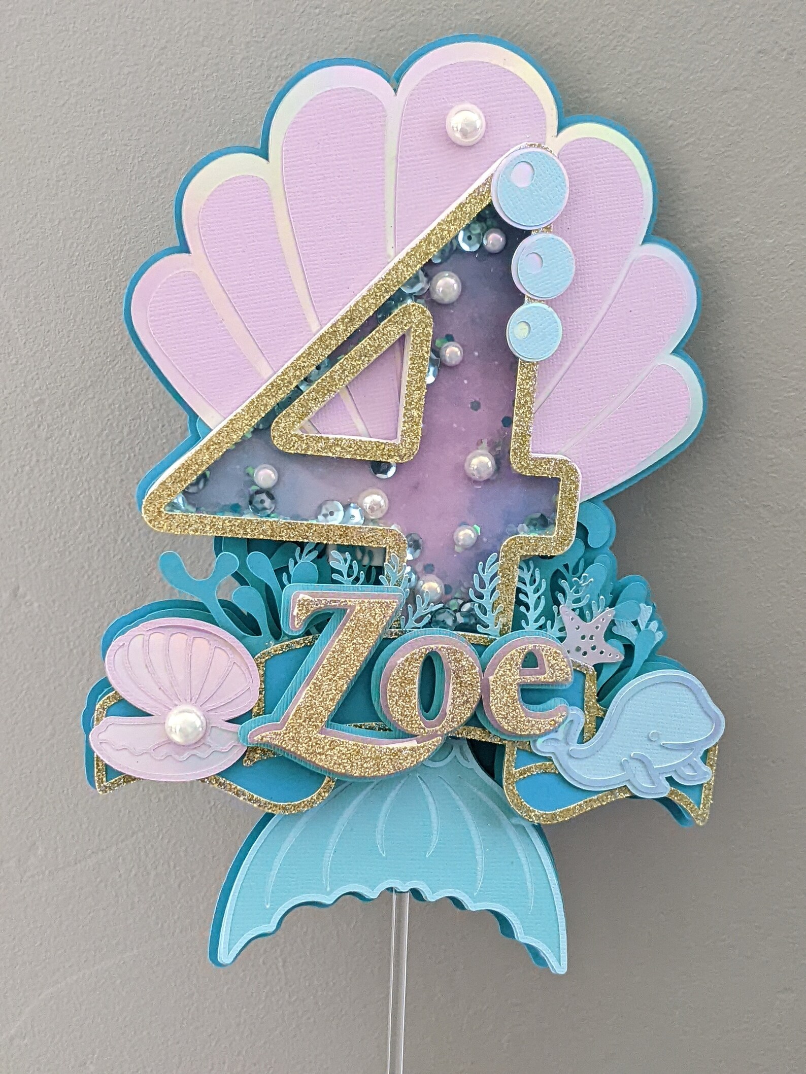 MERMAID CAKE TOPPER Shaker Mermaid Shaker Mermaid Party - Etsy