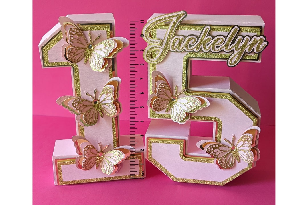 Quinceañera 3D Numbers, Free Standing Numbers, 3D Numbers, Custom Made ...