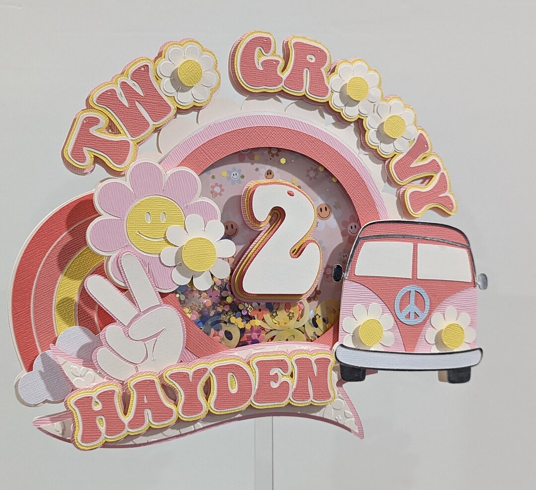 Two Groovy Cake Topper Groovy Birthday Party Two Groovy - Etsy