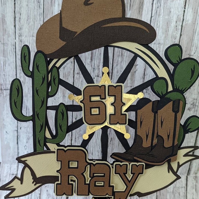 Western Cake Topper - Etsy