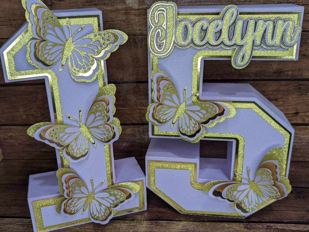 Quinceañera 3D Numbers Free Standing Numbers 3D Numbers - Etsy