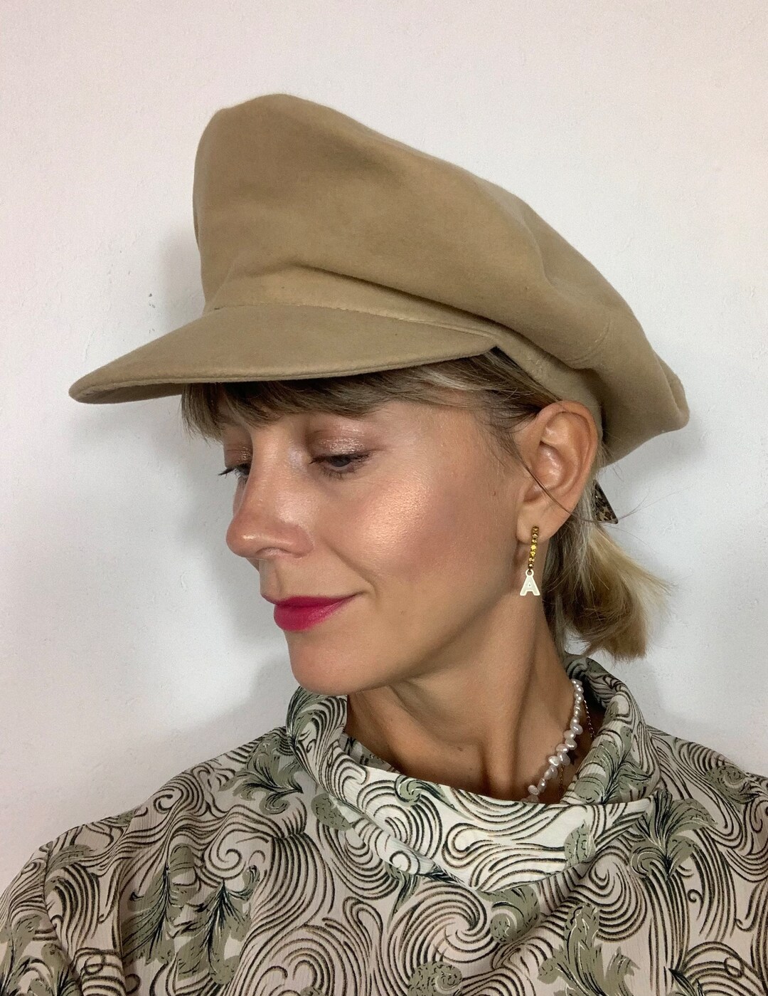 Vintage Felt Cap, Beige Tam Hat, Felt Beret, Mod Hat, Autumn Hat. - Etsy