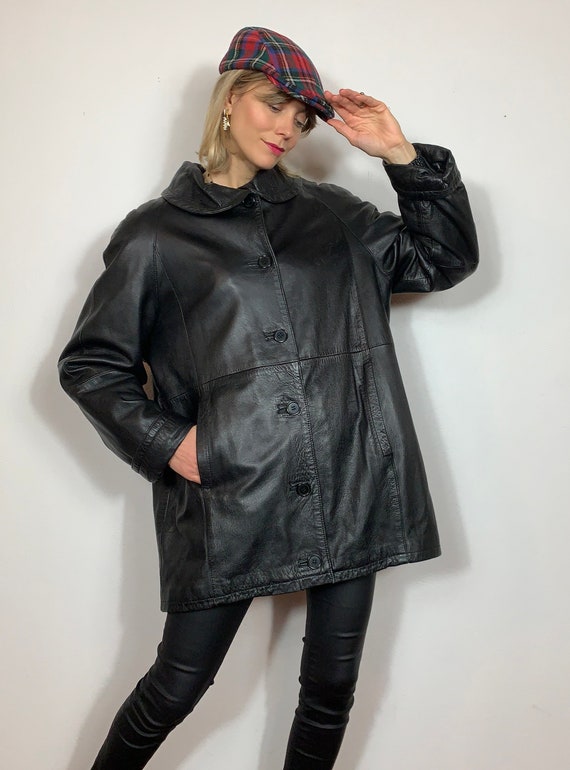 Vintage nappa leather coat, Vintage leather jacket, O… - Gem